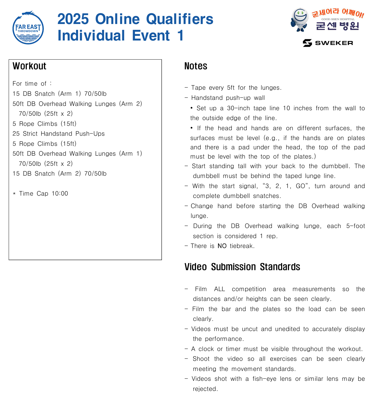 2025 Far East Throwdown Online Qualifier (Individual Division) Workouts ...